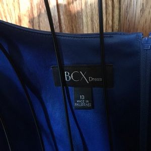 BCX | Dresses | Royal Blue Satin Slim Fitting Dress | Poshmark